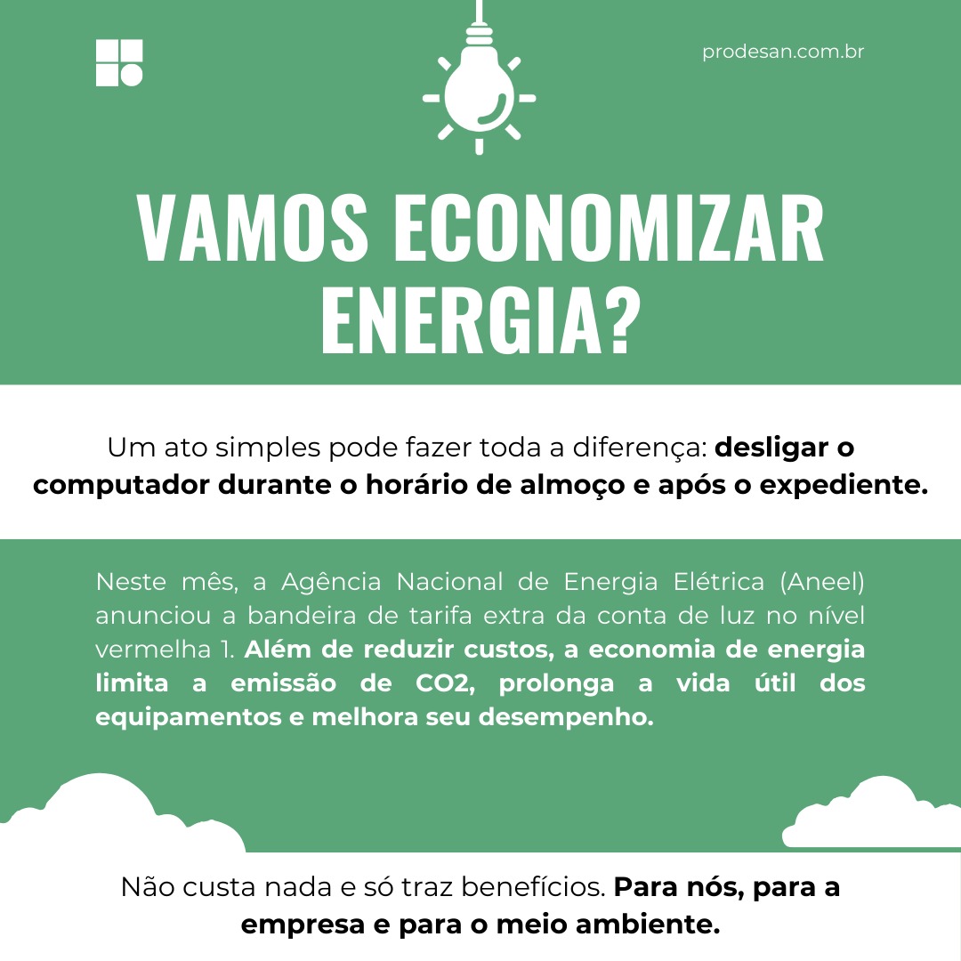 Vamos economizar energia ? – Prodesan S/A